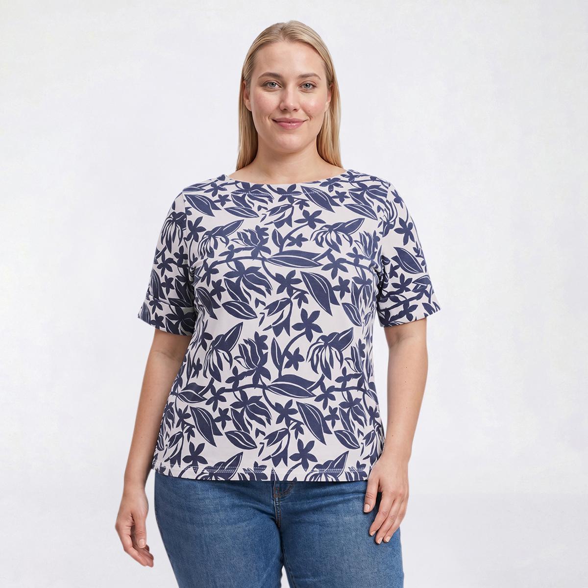 Click here for Plus Size Hasting & Smith Cuffed Elbow Sleeve Leaf... prices